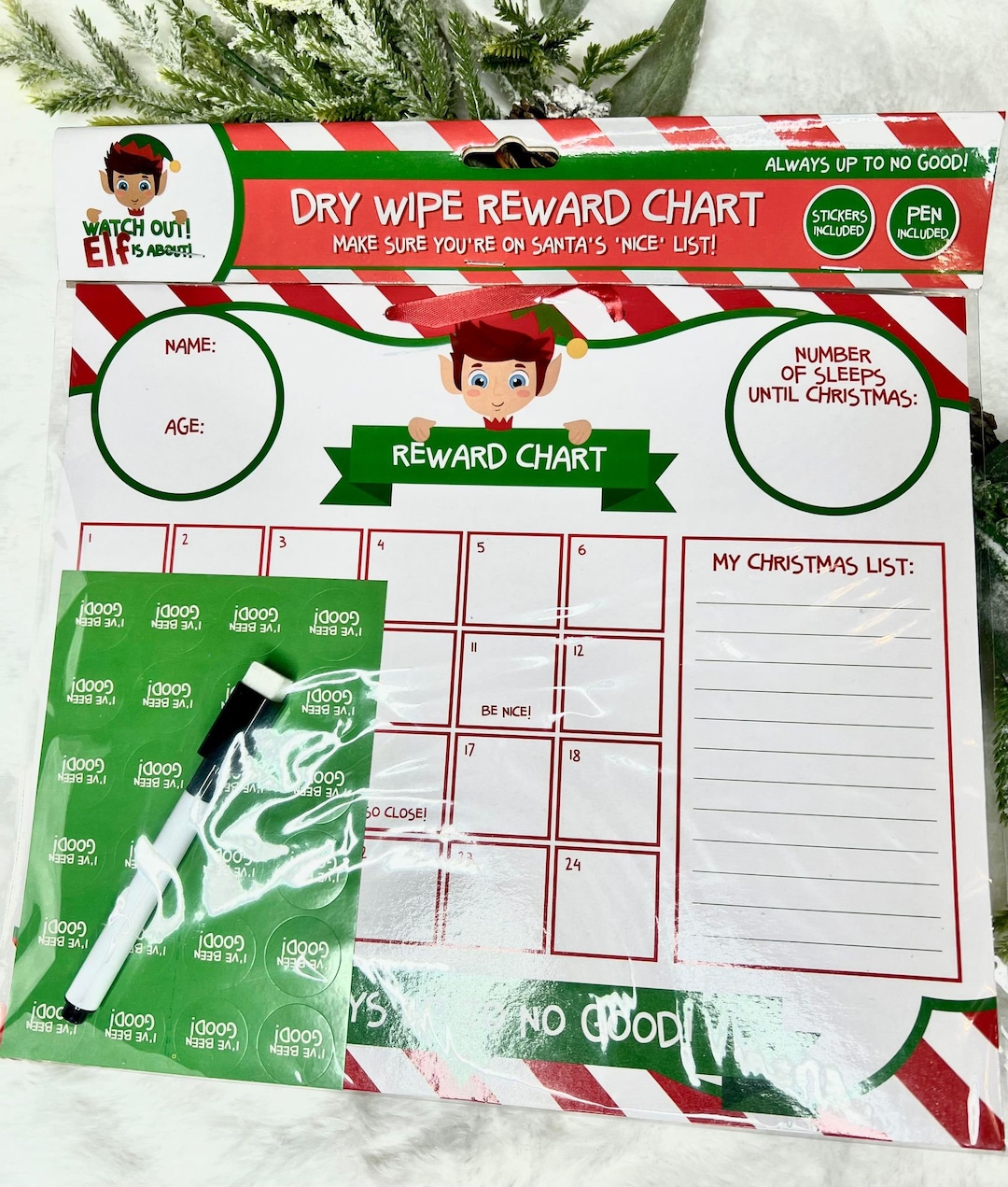 Elf Reward Chart / Countdown to Christmas - Etsy