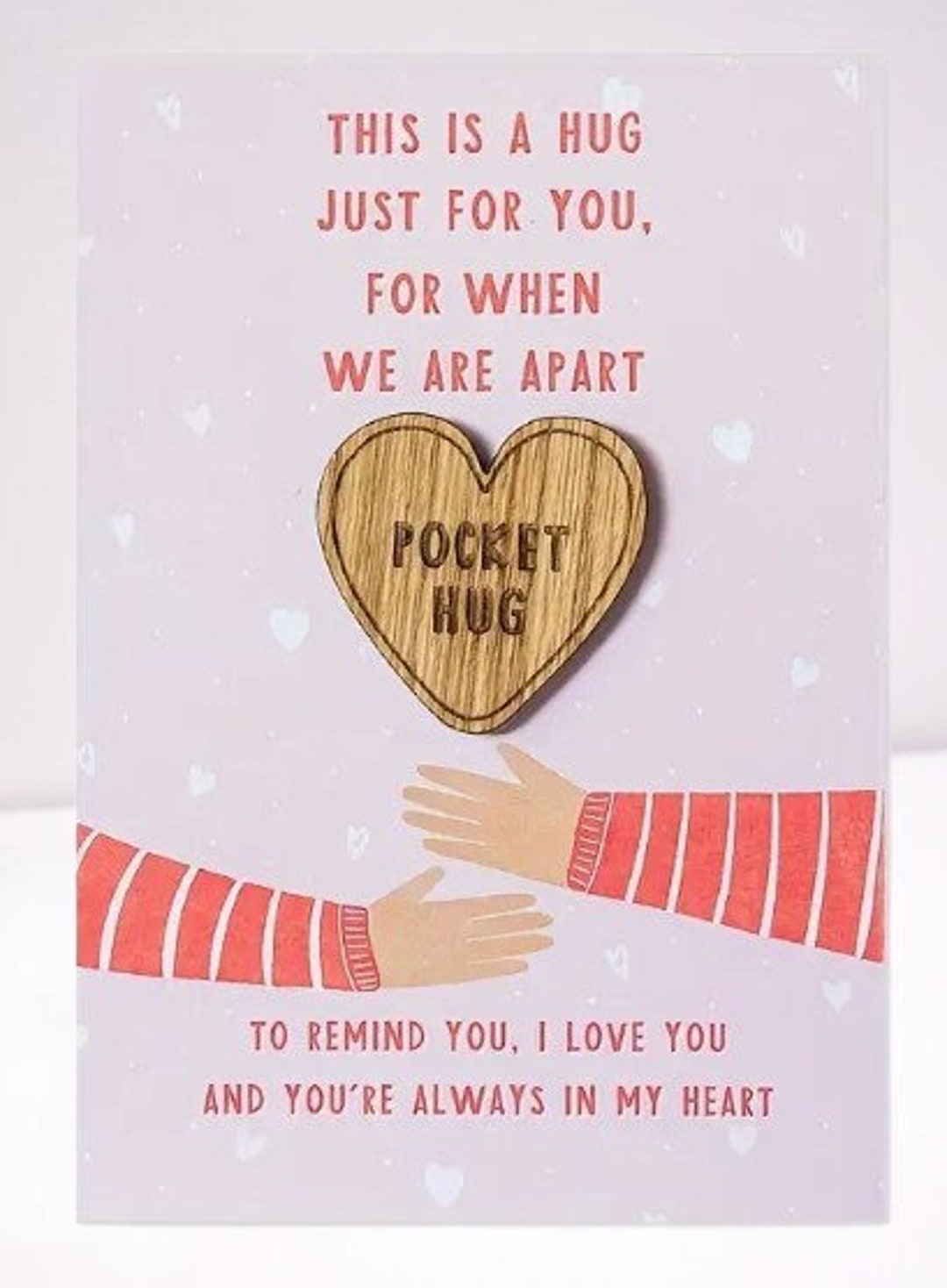 Pocket Hug / Wooden Hug Token and Card - Etsy