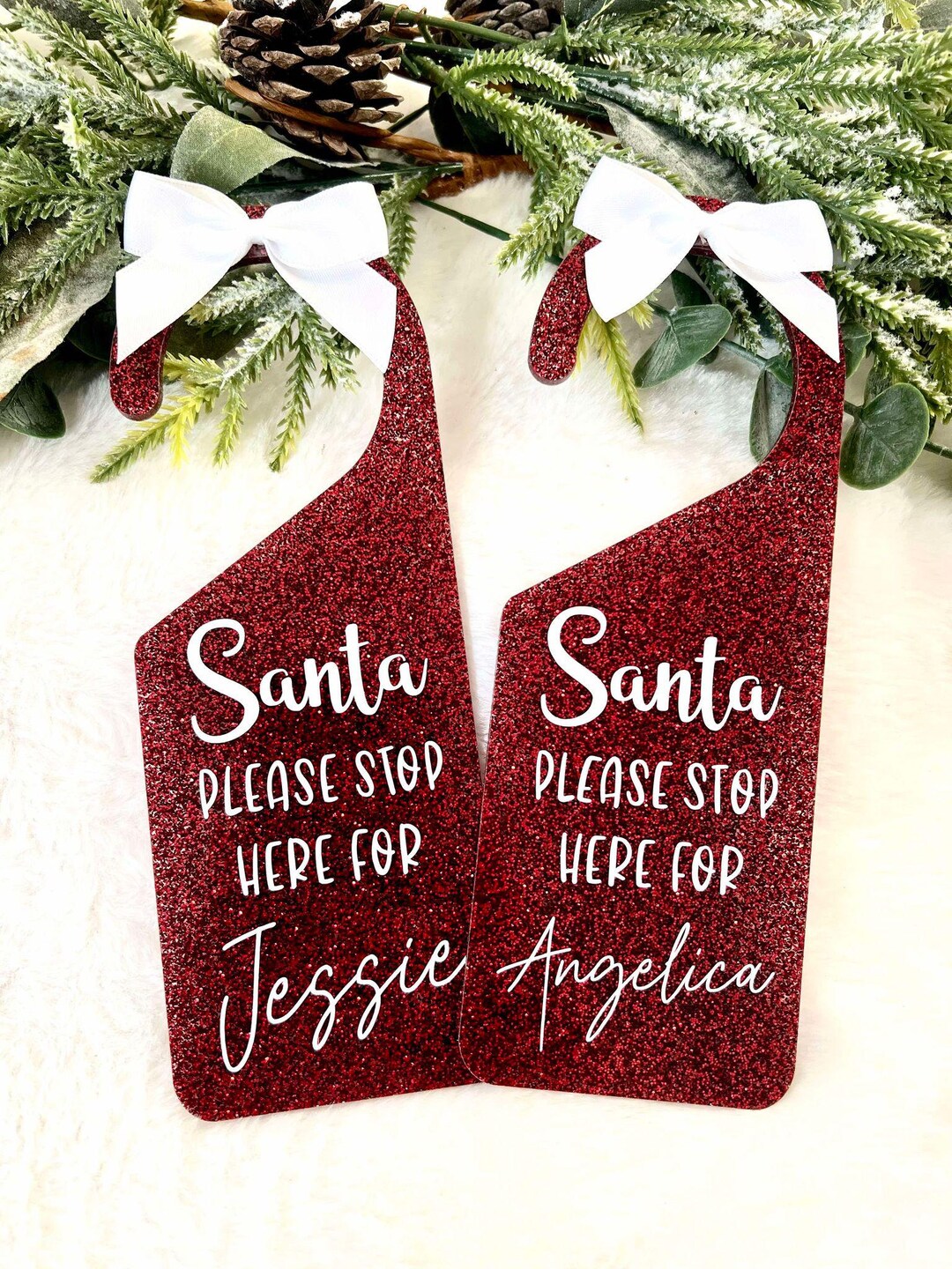 Santa Please Stop Here Door Signs / Door Hangers / Personalised - Etsy