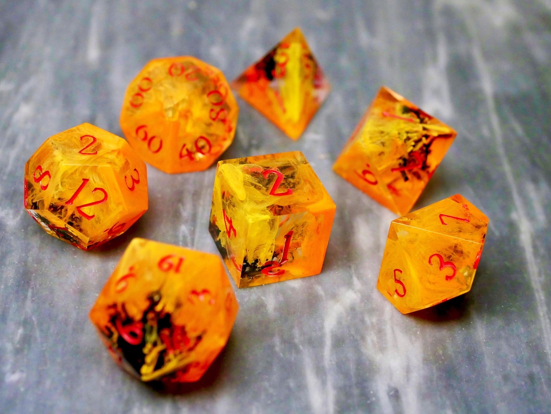 WILD FIRE Dice Set: Handmade Resin Dice for Dungeons and Dragons - Made ...