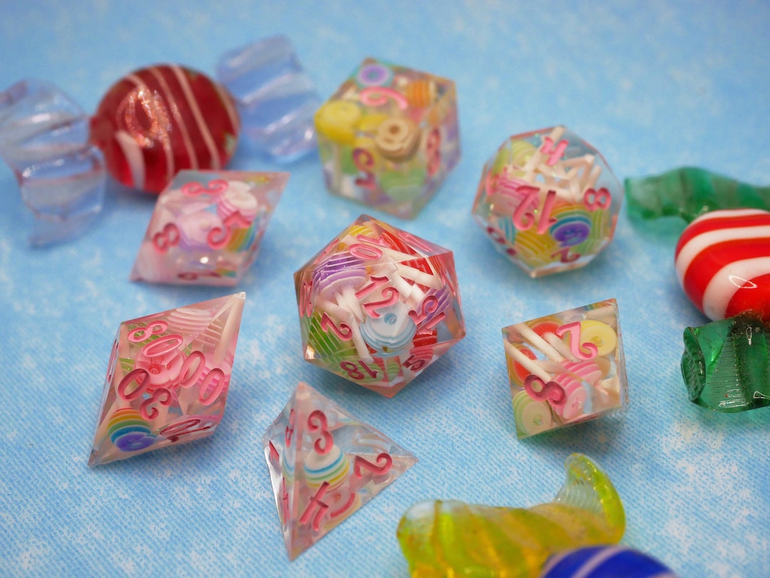 LOLLIPOP DICE | Candy Resin Handmade Set Made in Italy for Tabletop ...