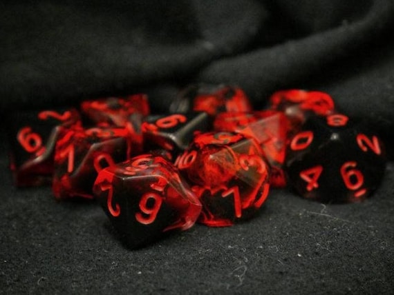 5d10 VAMPIRE BLOOD Dice Handmade Resin Dice Set With Box for - Etsy
