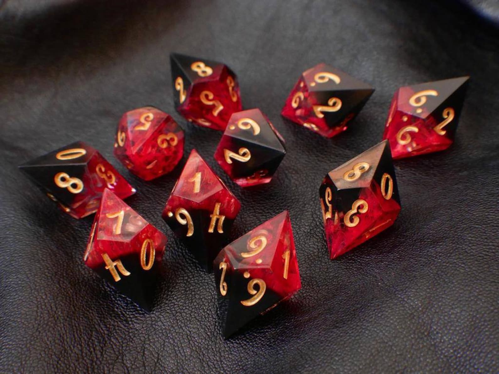 5d10 VAMPIRE BLOOD Dice Handmade Resin Dice Set With Box for - Etsy