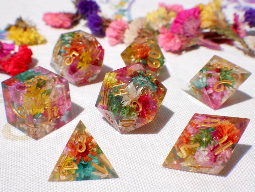 FLOWER DICE | Real Flowers Handmade Set Made in Italy for Tabletop ...