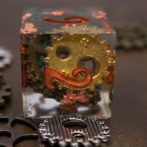 STEAMPUNK DICE | Clockwork Mechanism Handmade Set Made in Italy for ...