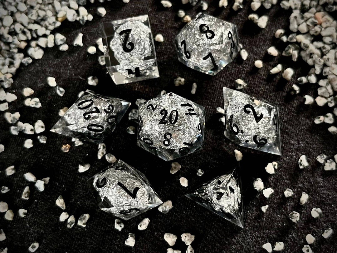 MITHRIL DICE | Handmade Resin Set Made in Italy for Tabletop Gamer, RPG ...