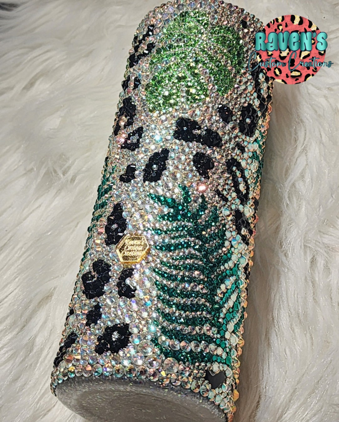 Rhinestone Leopard Print Monstera Leaf Tumbler, 20oz Rhinestone Tumbler ...