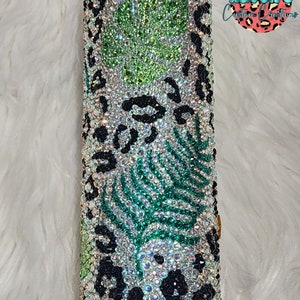 Rhinestone Leopard Print Monstera Leaf Tumbler, 20 Oz Rhinestone ...