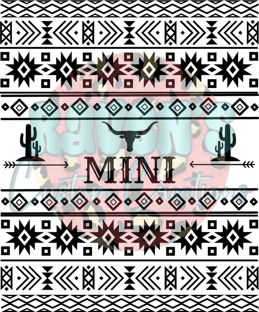 Seamless Western Mini Tumbler Wrap SVG PNG Digital File - Etsy