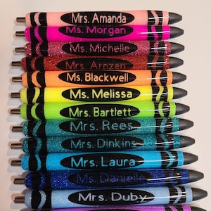 Personalized Glitter Crayon Style Pen - Etsy