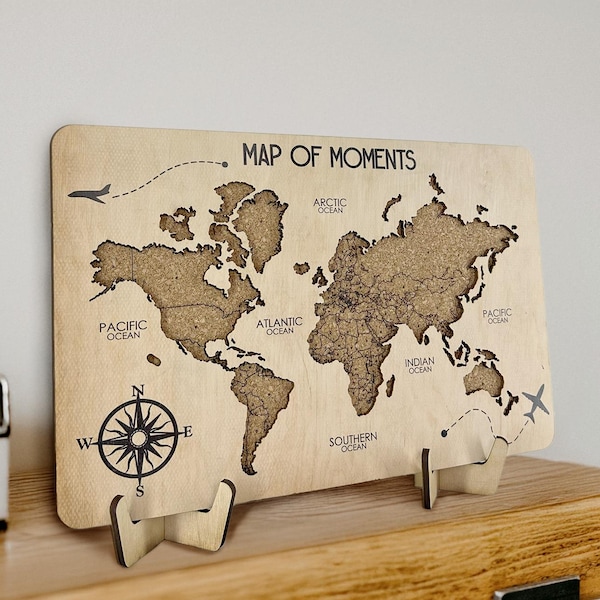 World Map Pin Board - Etsy UK
