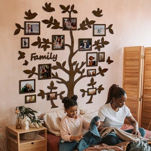 Personalised Family Tree Charts Family Photos in Wood Frames - Etsy