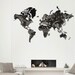 Extra Large Black Wood Map of the World Handcrafted Wooden | Etsy