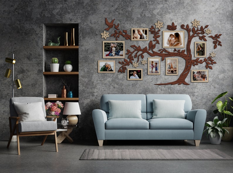Wooden Photos Frames Family Tree Tree of Life Wall Sticker - Etsy
