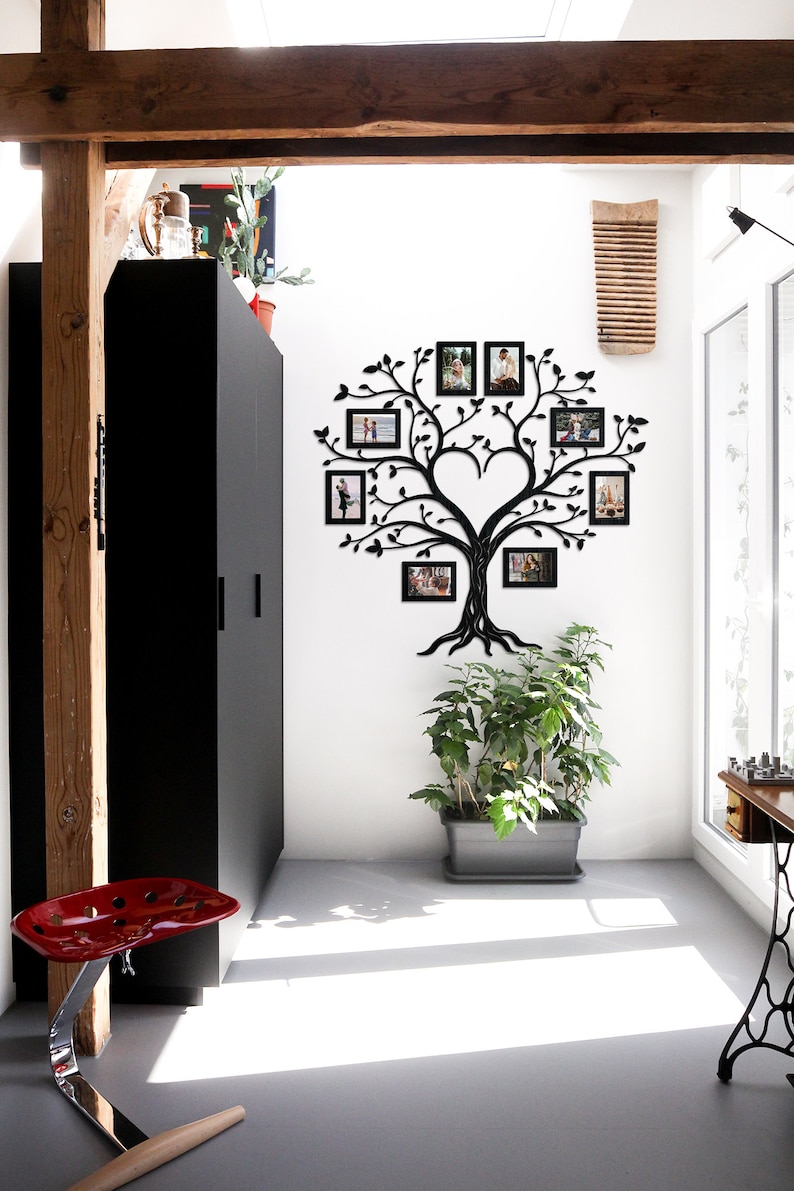 Wooden Tree of Live Photo Frames Wall Collage Family Photos | Etsy