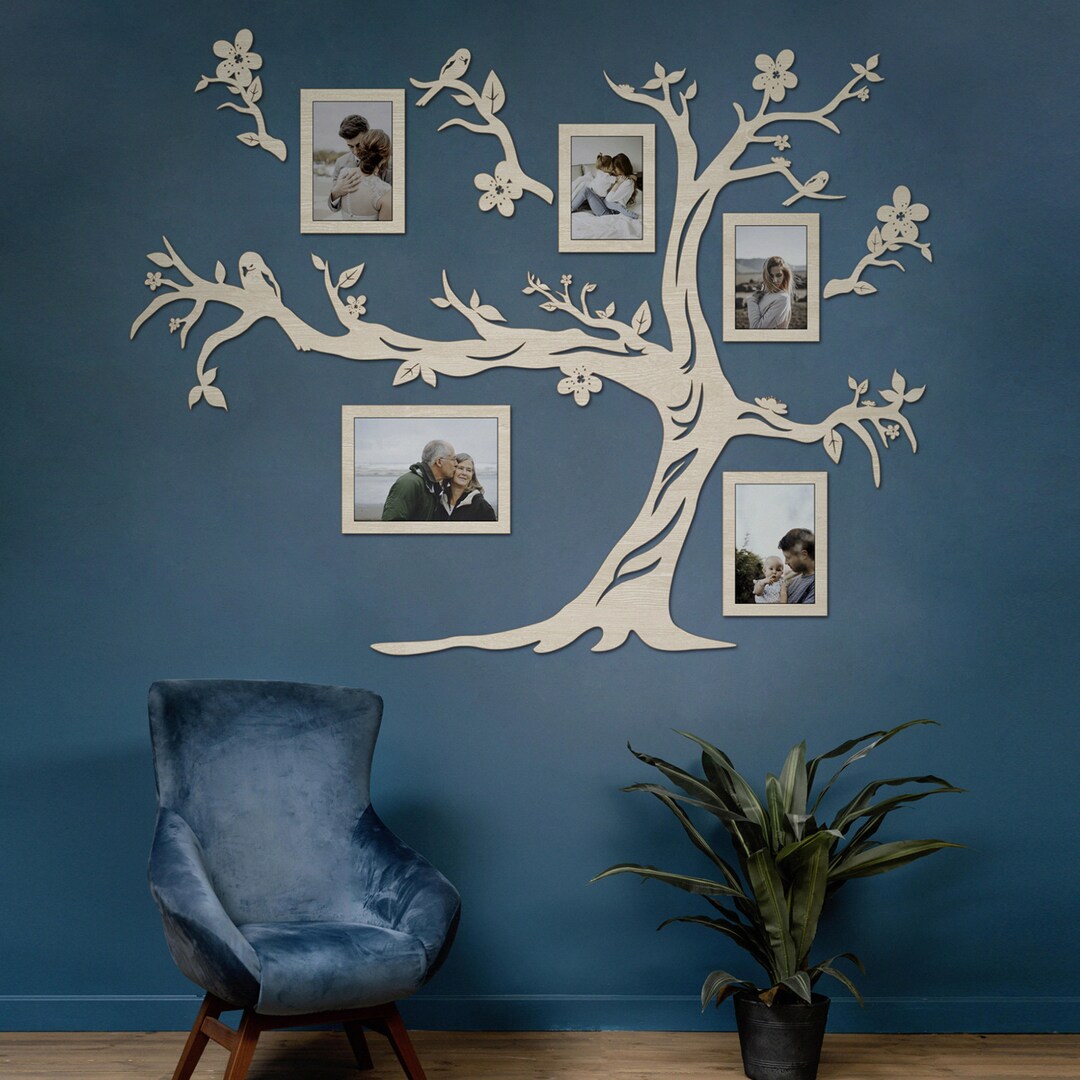 Large Photos Collage, Wooden Family Tree Gift, Custom Tree of Life With ...