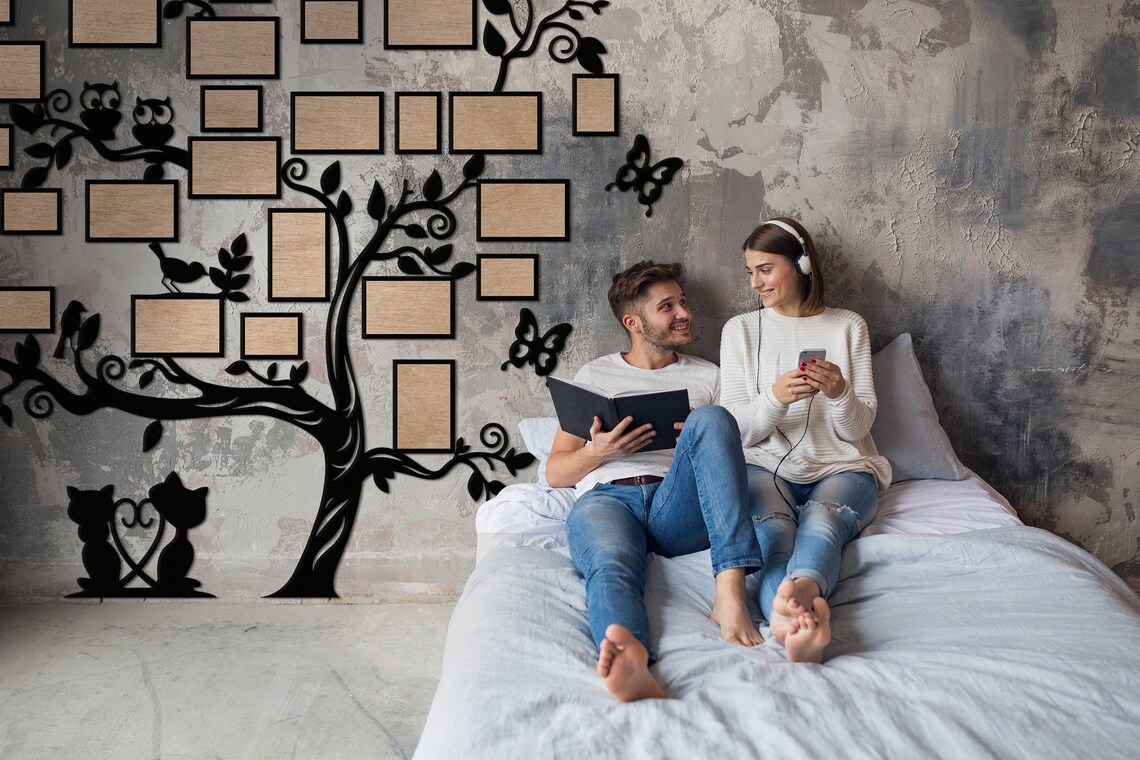 Houten stamboom Kunst aan de muur grote familiefoto's - Etsy Nederland