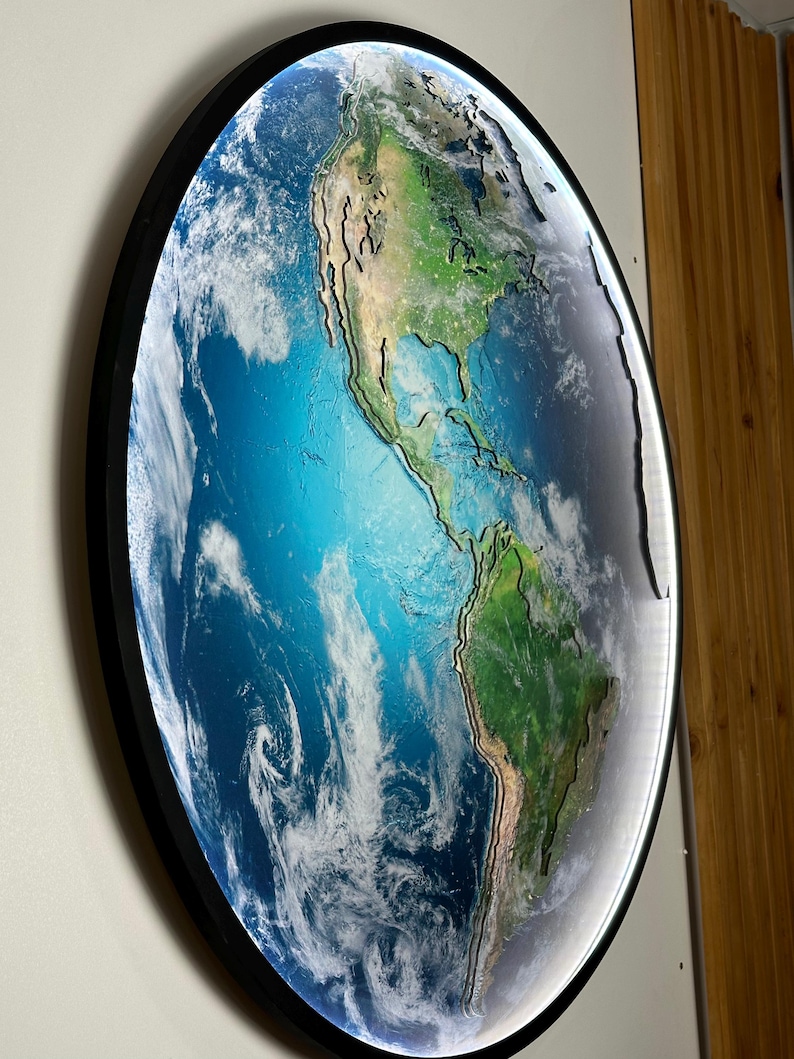 Atmospheric Globe Light, 3D LED Globe Decor, Earth Lamp Wall-mounted ...