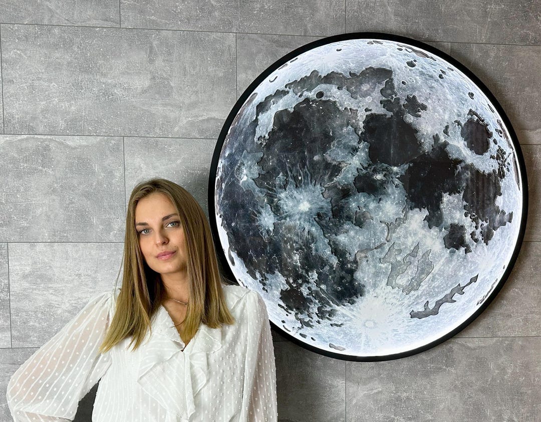 Abovebed Led Decor, Moon-shaped Wall Decor With Led Light, Moon Led ...
