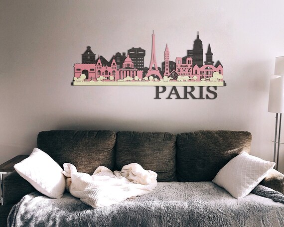 Paris City Wall Art Decor Paris Wall Sign Handcrafted Wooden | Etsy