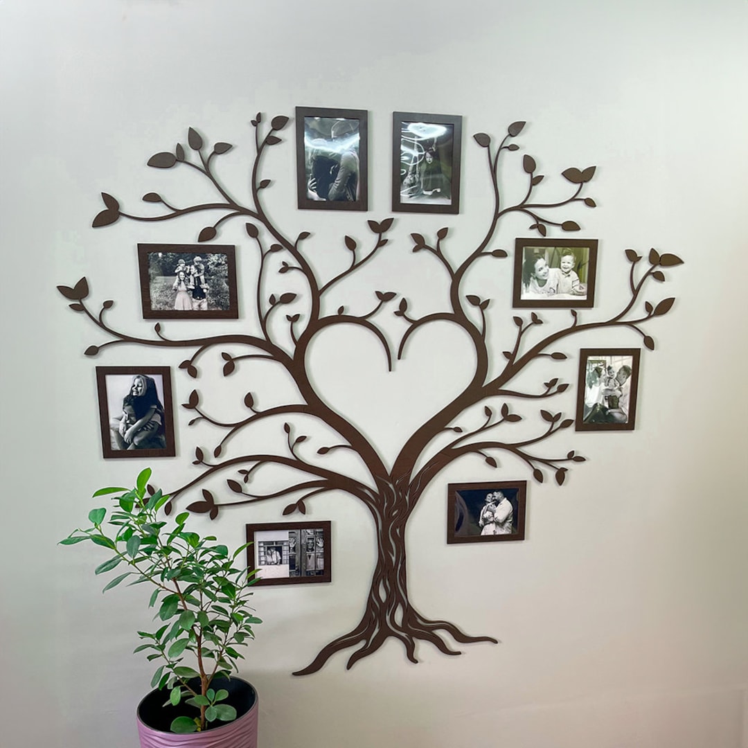 Marcos de fotos collage, árbol de la vida de madera, árbol genealógico ...