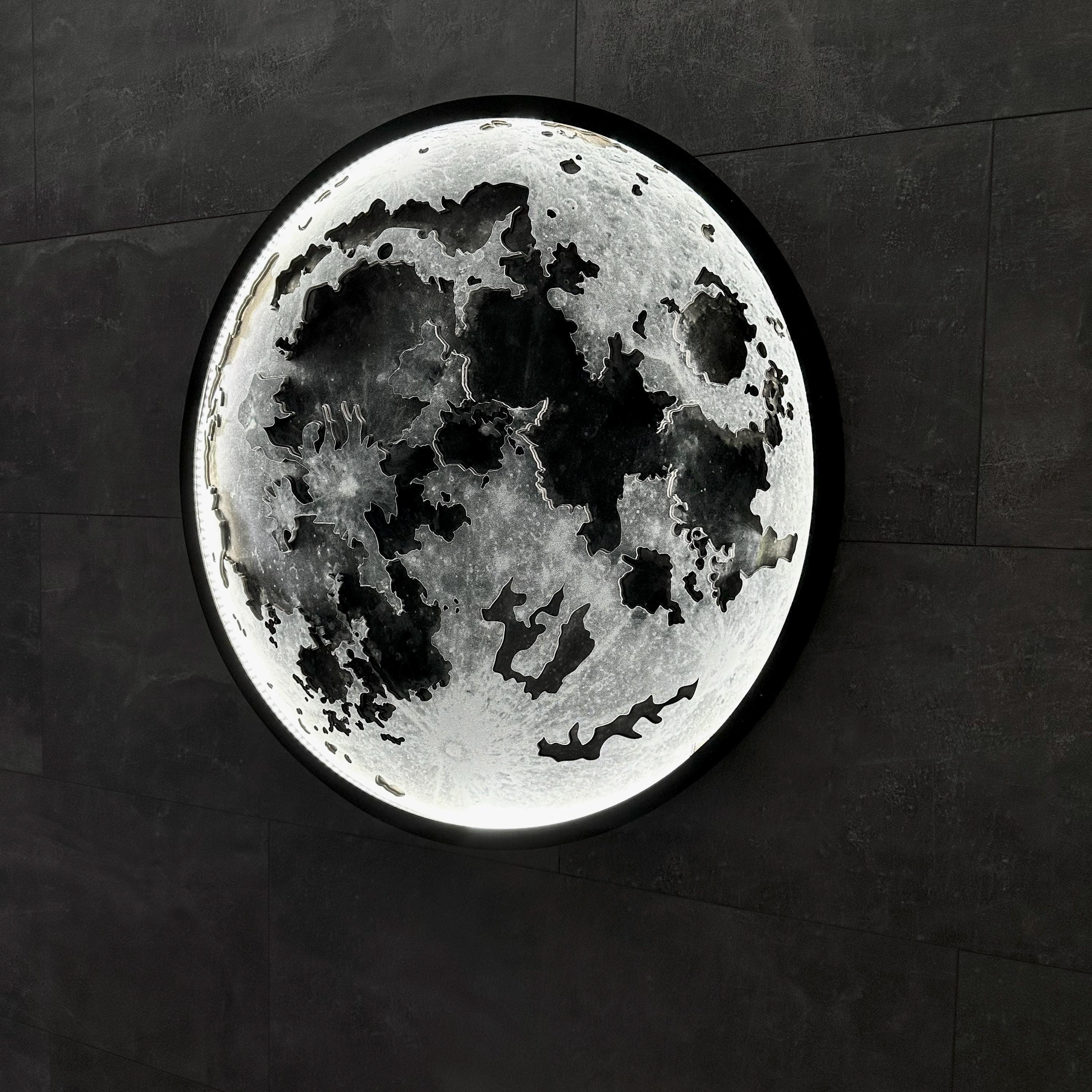 Abovebed Led Decor, Moon-shaped Wall Decor With Led Light, Moon Led ...