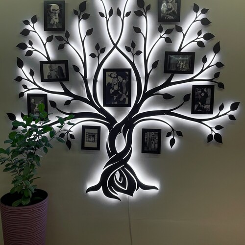 Led Family Tree Large Family Photo Collage Wooden Family - Etsy UK