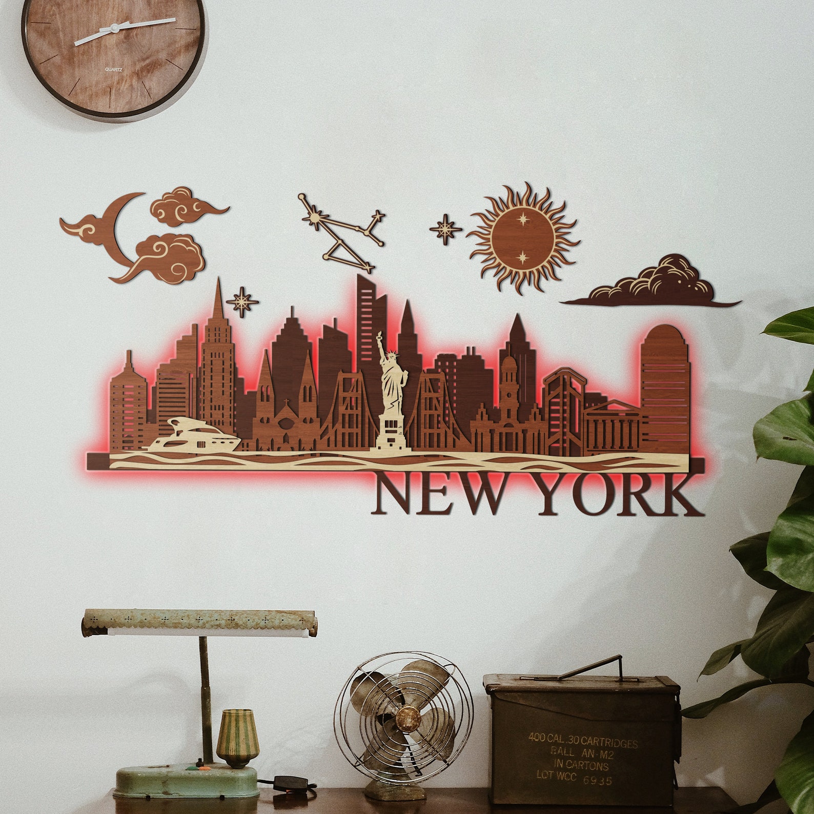 3D Led Rgb Wall Decor New York, Led Light Wall Sign, USA Capital City ...