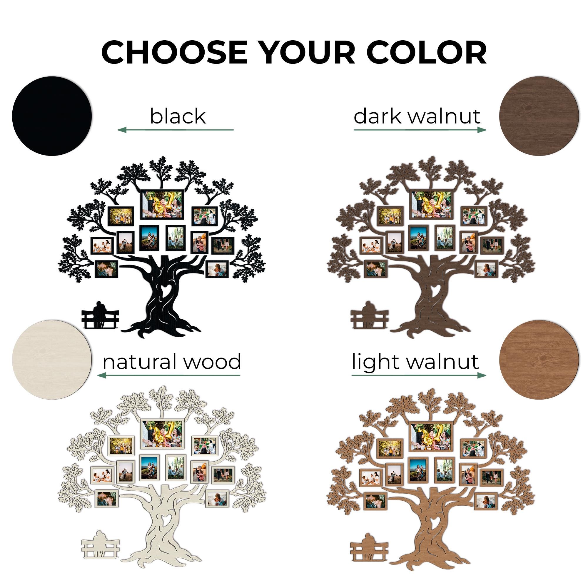 Family Pictures Tree, Family Photos Collage, Wooden Family Tree ...