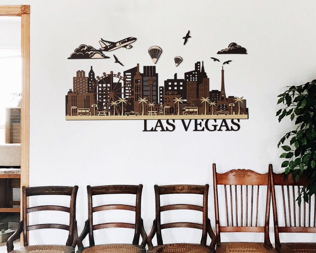 Las Vegas Wall Art Decor, Las Vegas City Wall Sign, Handmade Wood Wall ...