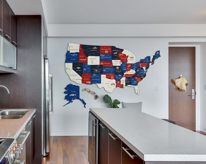 Map of United States USA US Wood Cutout Map MDF Cutout - Etsy