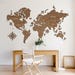 Large World Map Wall Hangings, Wood World Map With Borders, Countries ...