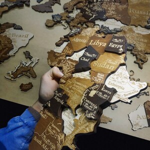 Extra Large Wooden Push Pin Map in Walnut and Wenge Rustic - Etsy