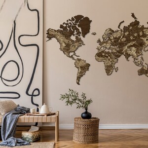 Extra Large Wood World Map, Handmade Wooden Map of the World, Wall Map ...