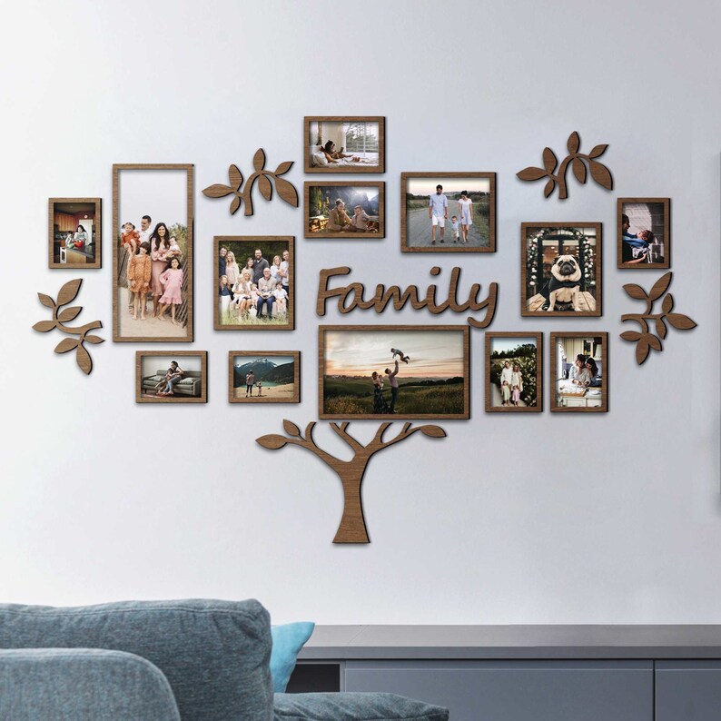 Calcomanía de árbol genealógico, árbol de fotos familiar personalizado ...