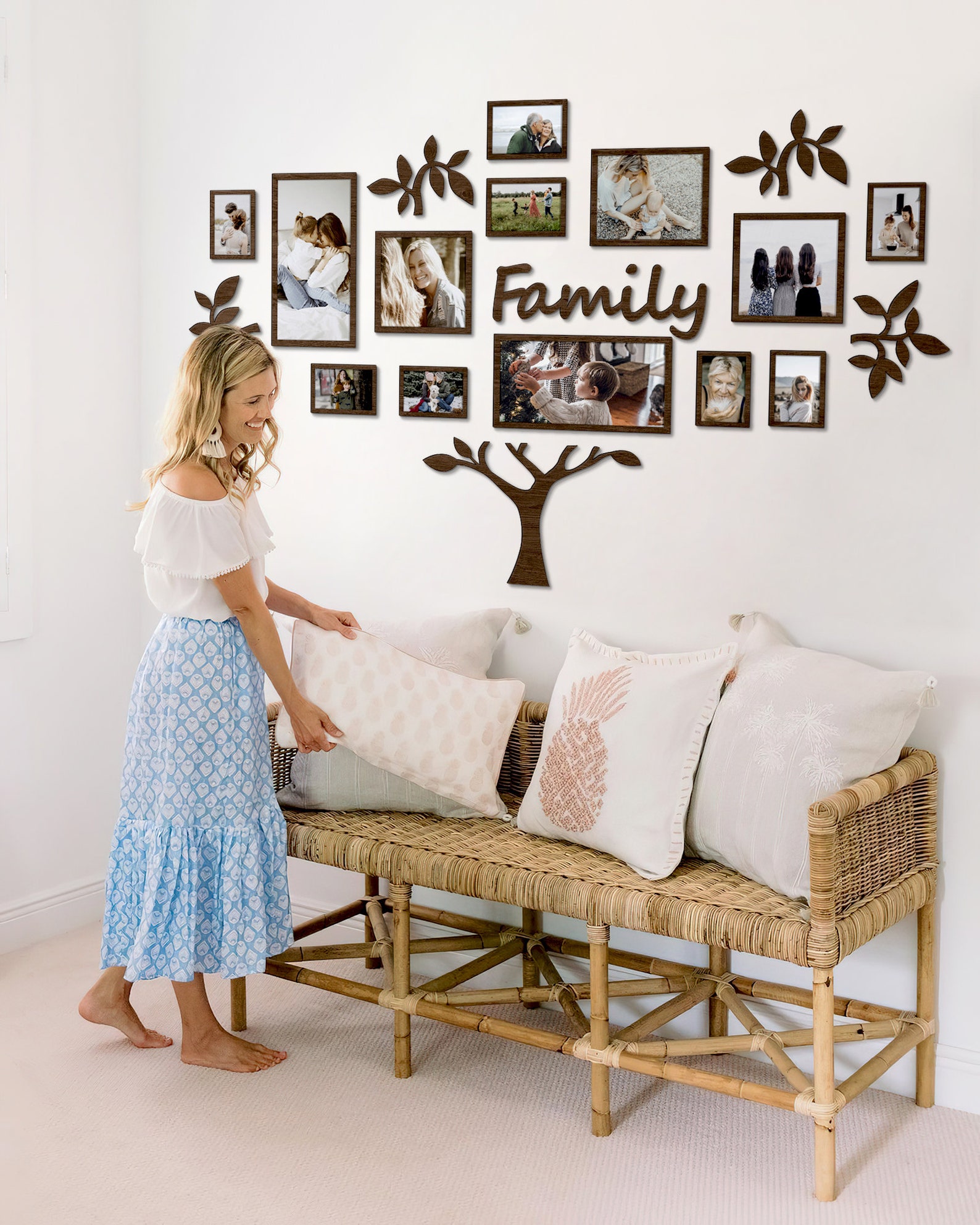 Big Family Tree Wood Wall Decal Happy Family Tree Wall - Etsy