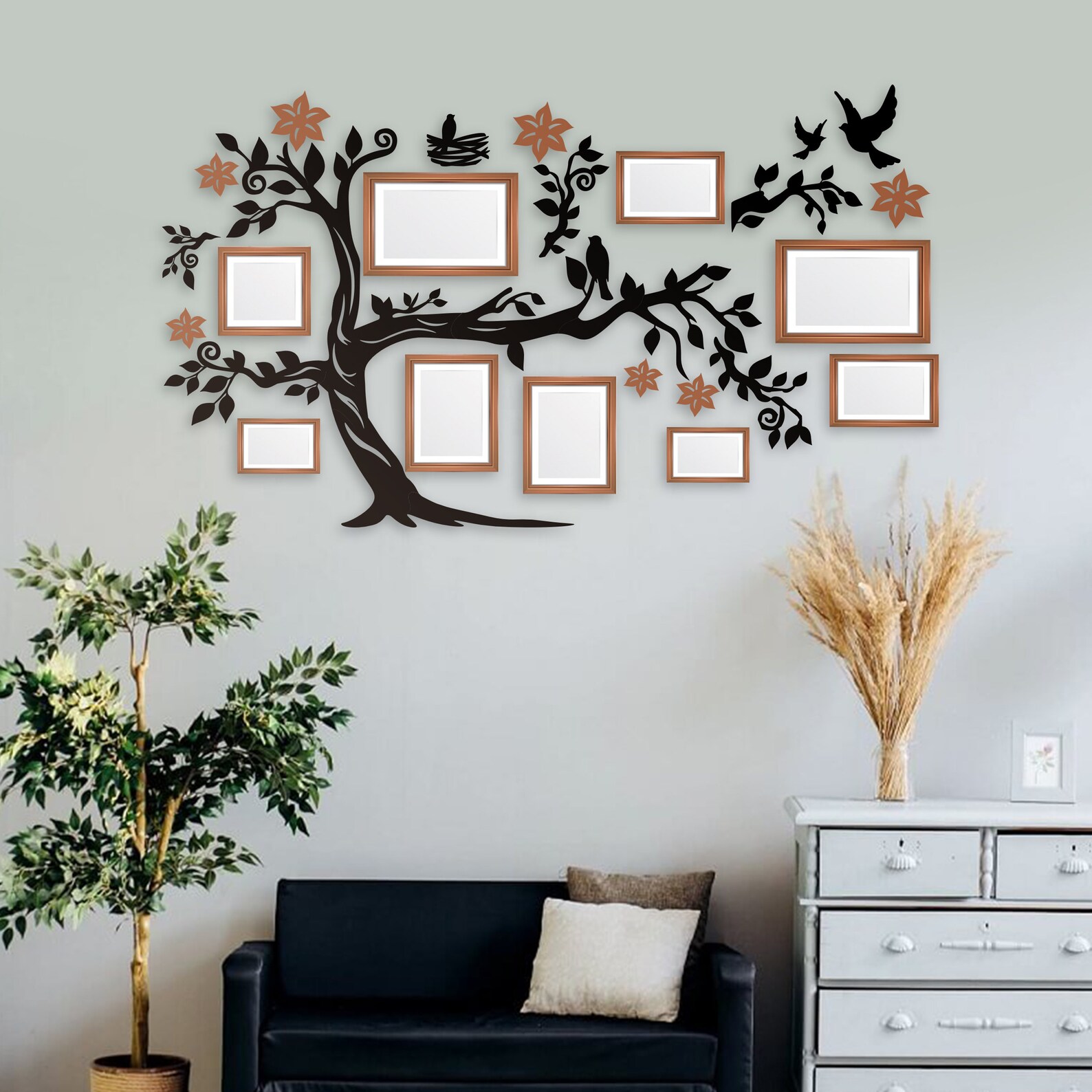 Custom Family Tree With Photo Frames Included Custom Wooden | Etsy