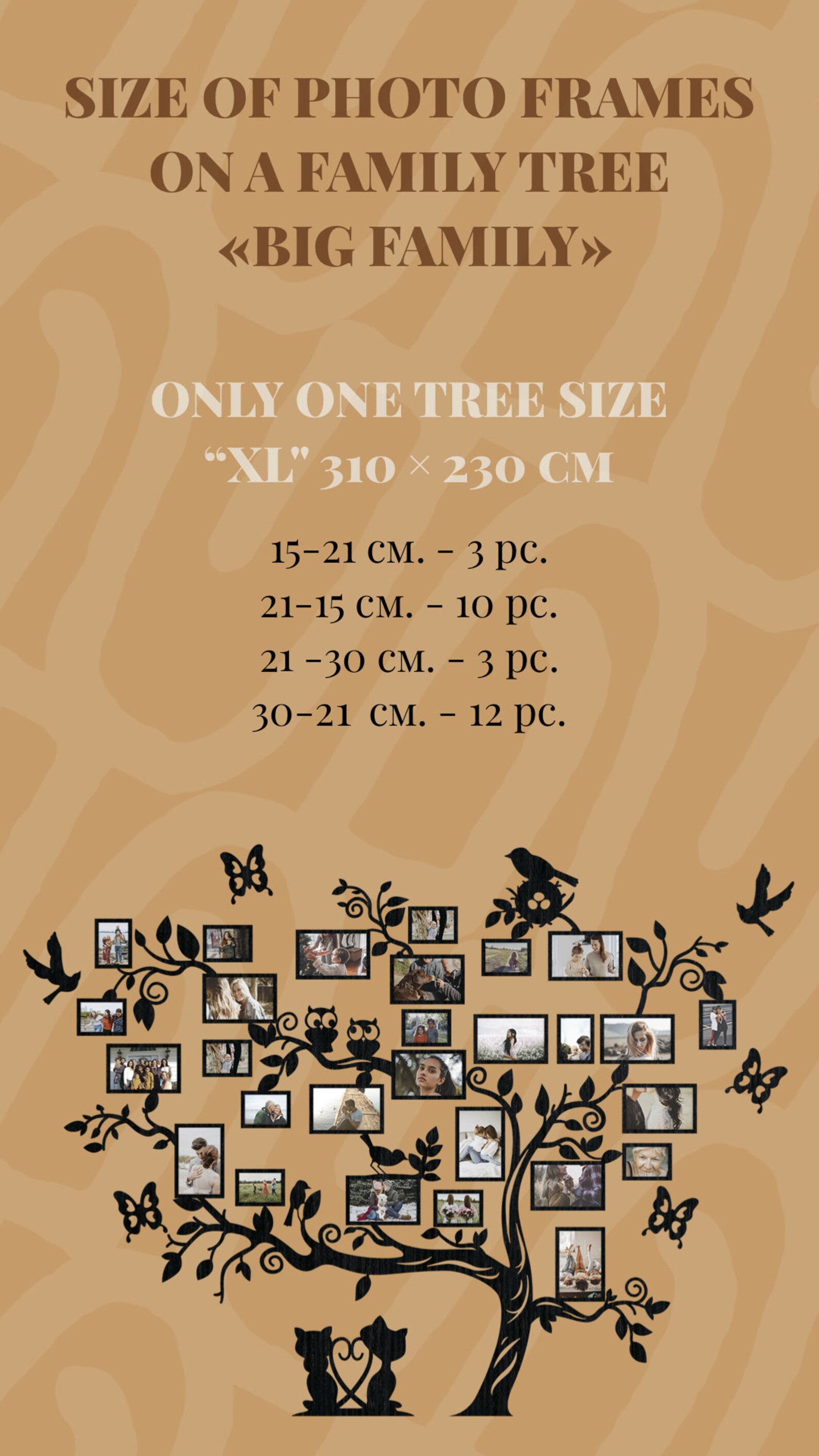 Extra Large Photo Collage Family Tree Wall Art Wooden Family - Etsy