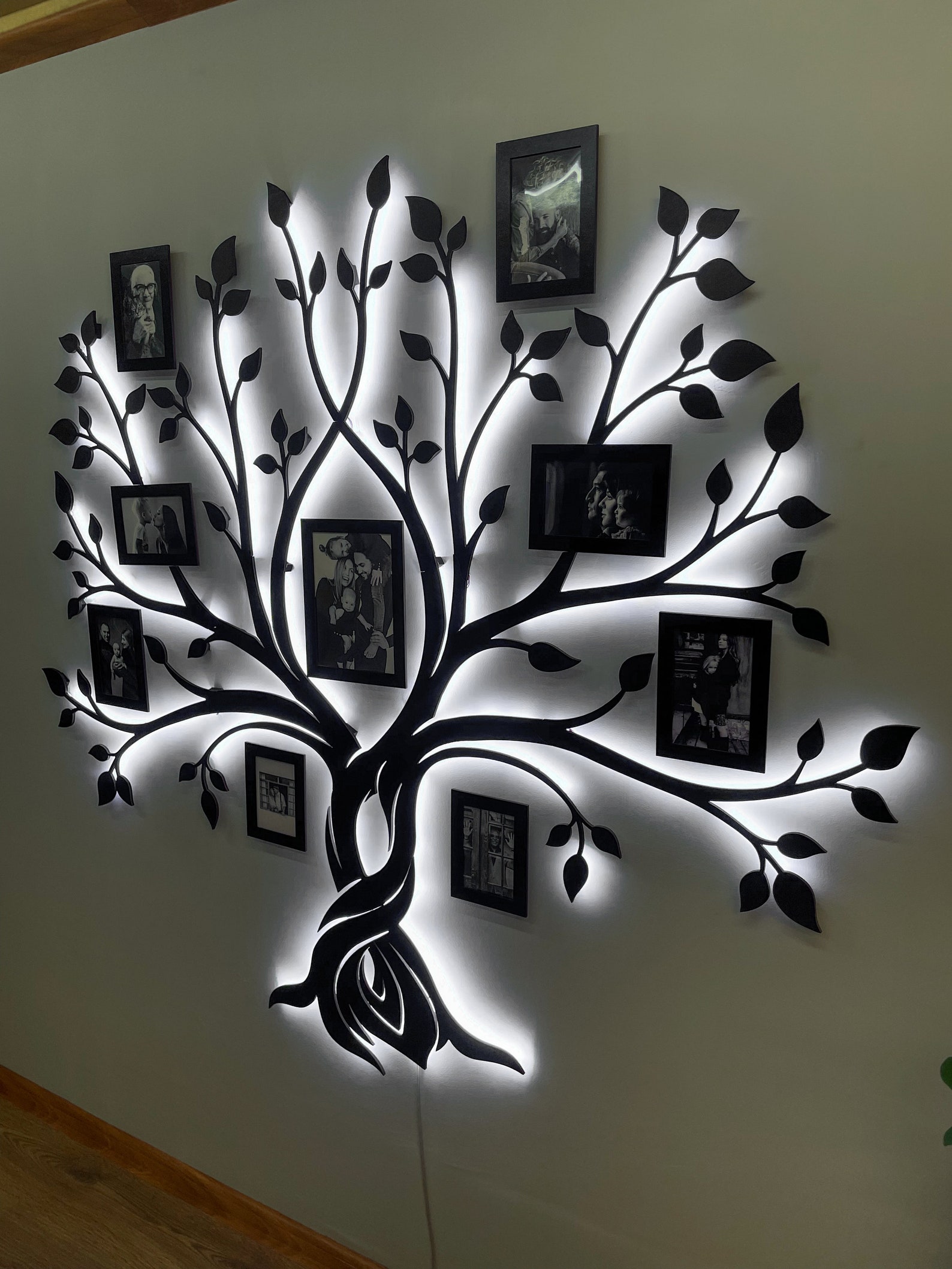 Collage de fotos Led árbol genealógico de madera marcos de - Etsy España