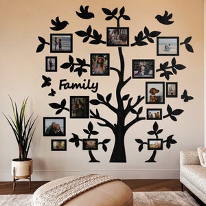 Personalised Family Tree Charts Family Photos in Wood Frames - Etsy