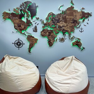 3D Led Backlight Map, Wooden Push Pin Map, RGB LED 3D Wood Family ...