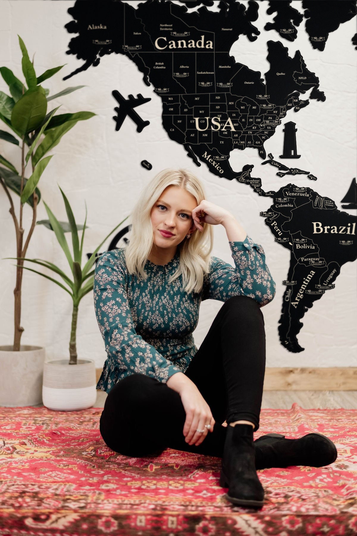 Large World Map Wall Hangings Wood World Map With Borders - Etsy UK