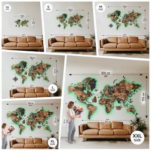 3D Led Backlight Map, Wooden Push Pin Map, RGB LED 3D Wood Family ...