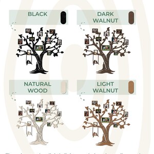 Large Led Family Tree, Wooden Tree of Life With Photo Frames and Led ...