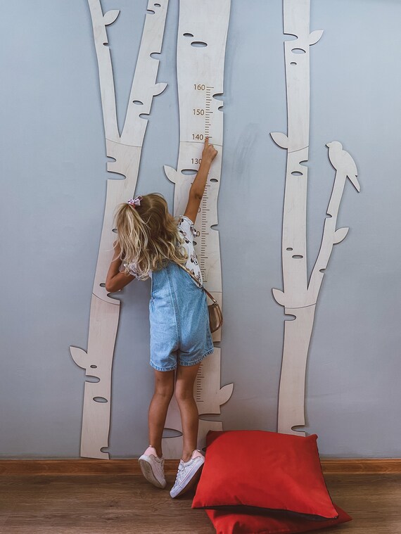 Birch Tree Growth Ruler Light Wooden Height Chart Wooden - Etsy