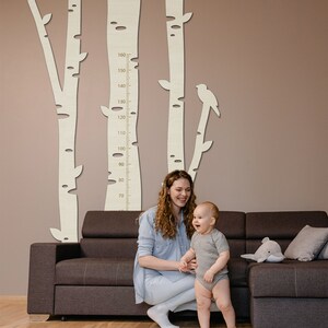Birch Tree Growth Ruler, Nursery Wall Art, Light Wooden Height Chart ...