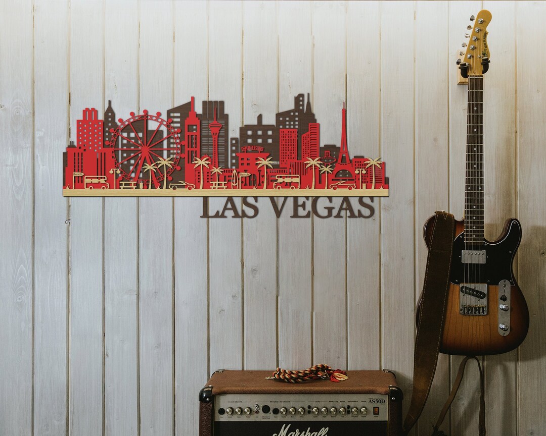 Las Vegas Wall Art Decor, Las Vegas City Wall Sign, Handmade Wood Wall ...