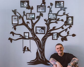 Wooden Tree of Live, Photo Frames Wall Collage, Family Photos Collage ...