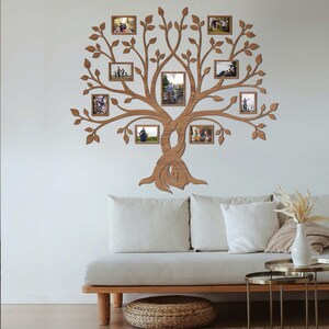 Wood Family Tree Wall Sticker, Family Photo Frames Collage, Wedding ...