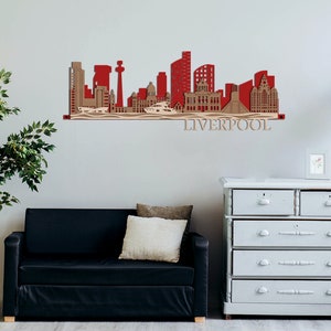 Liverpool Wood Wall Sign, English City Art Decor, Liverpool Art Sign ...
